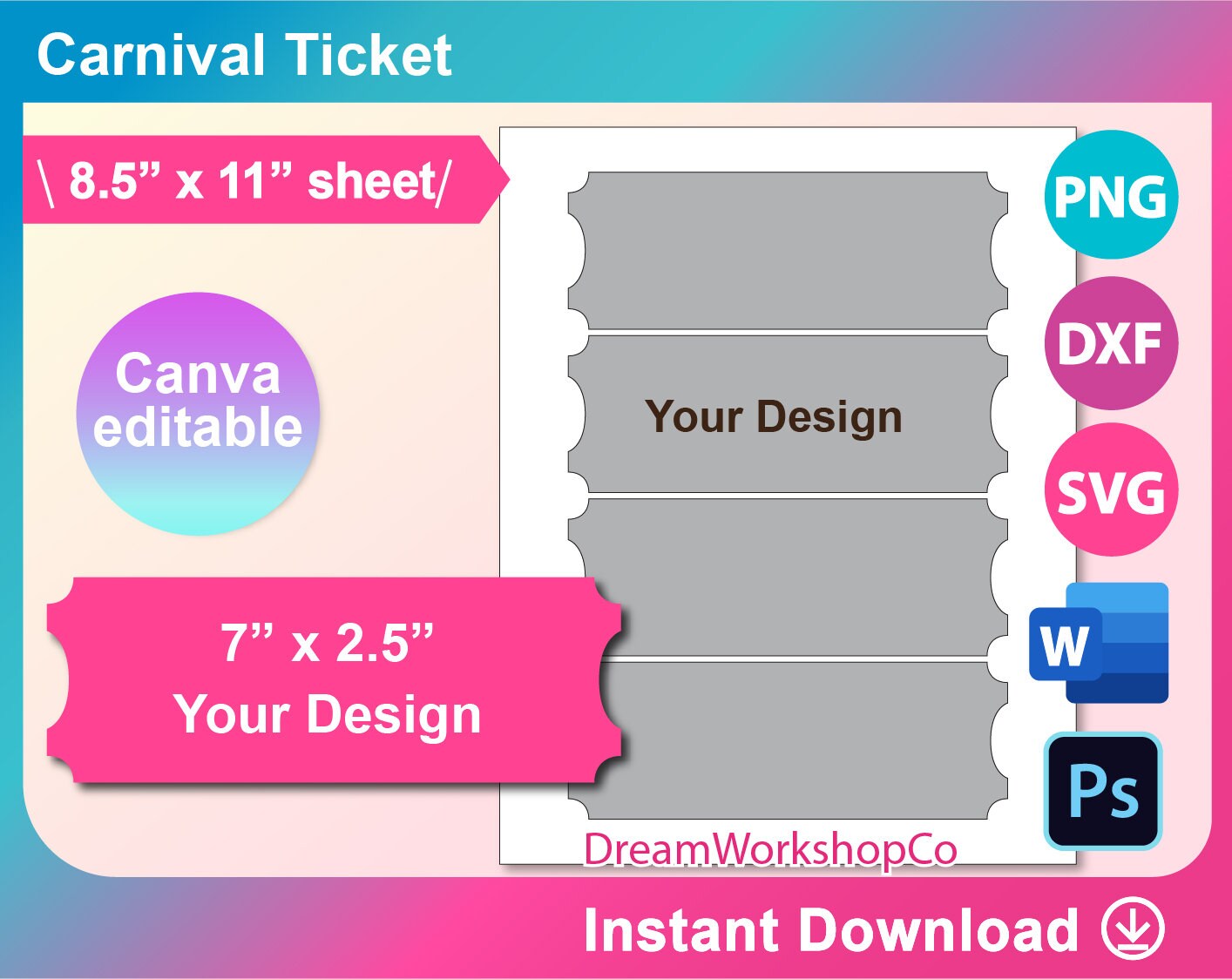 Ticket Template Word