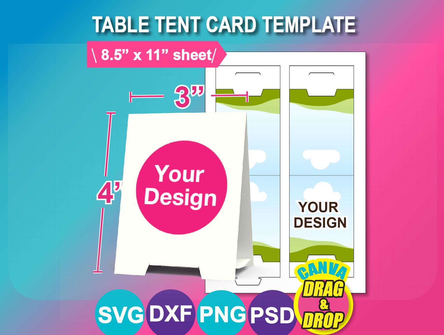 Table Tent Card Template, Food Label Card, SVG, DXF, Ms Word Docx, Png ...