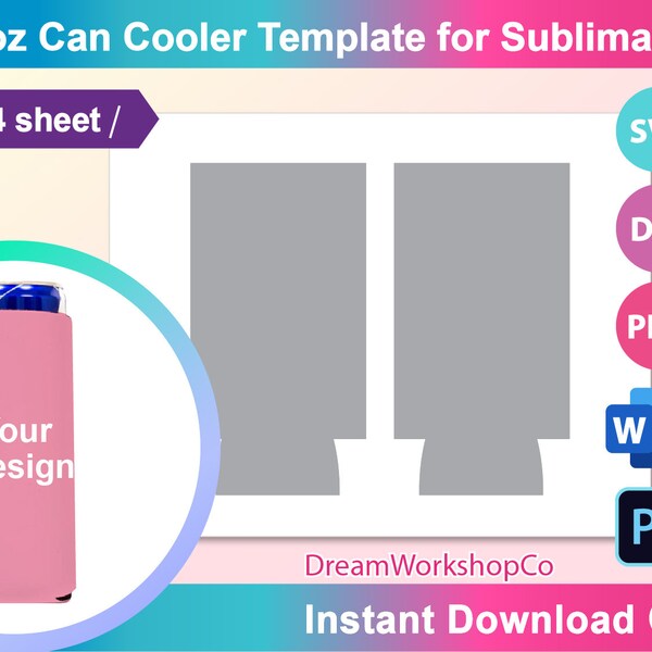 Slim Can Cooler Template Svg - Etsy