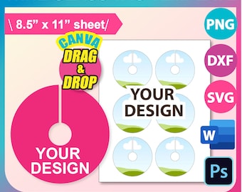 Wine Glass Tag Template 8.5x11 Sheet SVG, PNG, PSD and Docx - Etsy