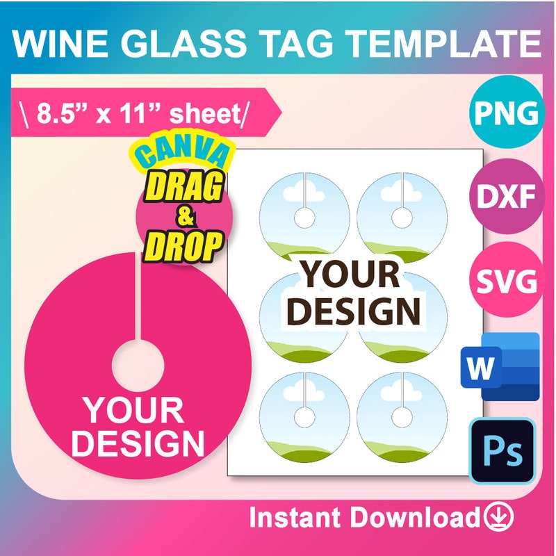 Wine Glass Name Tags - Etsy