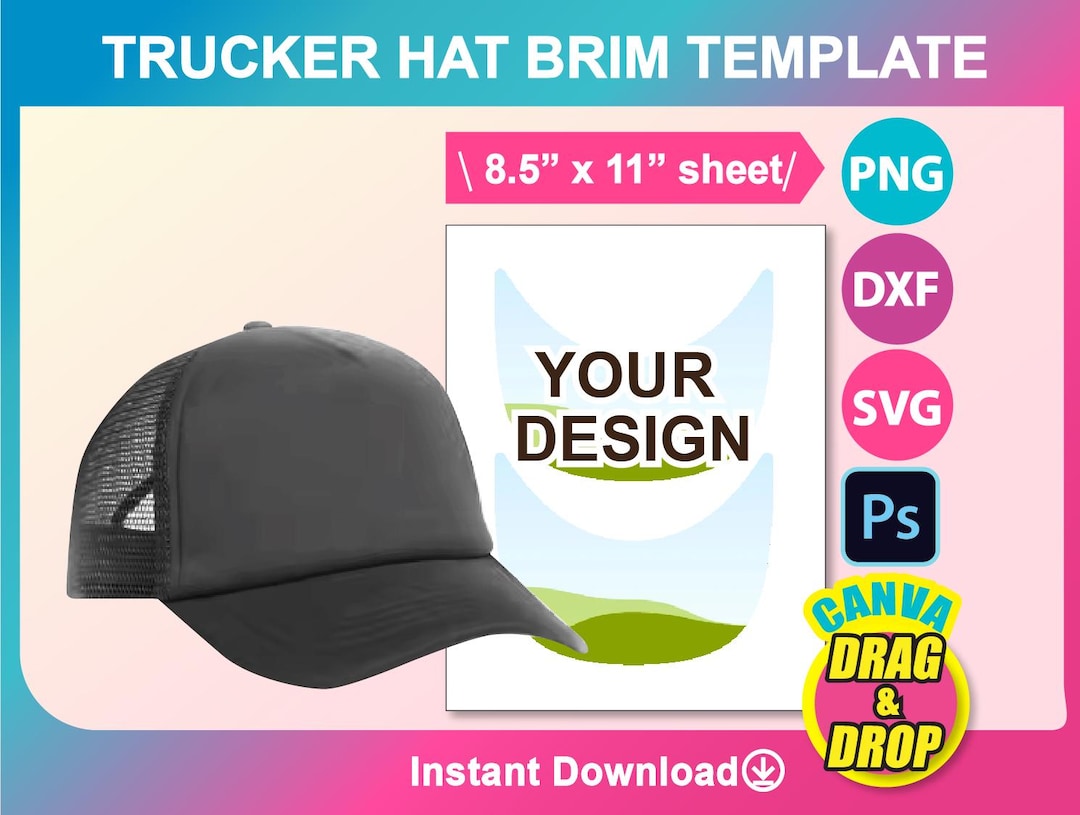 Hat Brim Template, Design Template, SVG, DXF, Ms Word Docx, Png, Psd, 8 ...