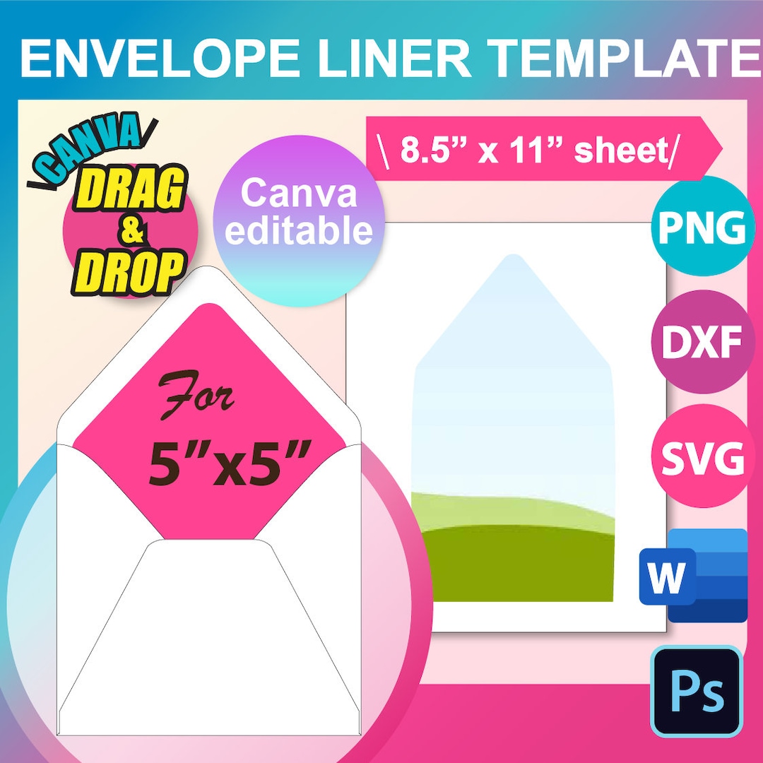 5 Envelope Liner Template, Euro Flap, Ms Word, Canva, PSD, PNG, SVG ...