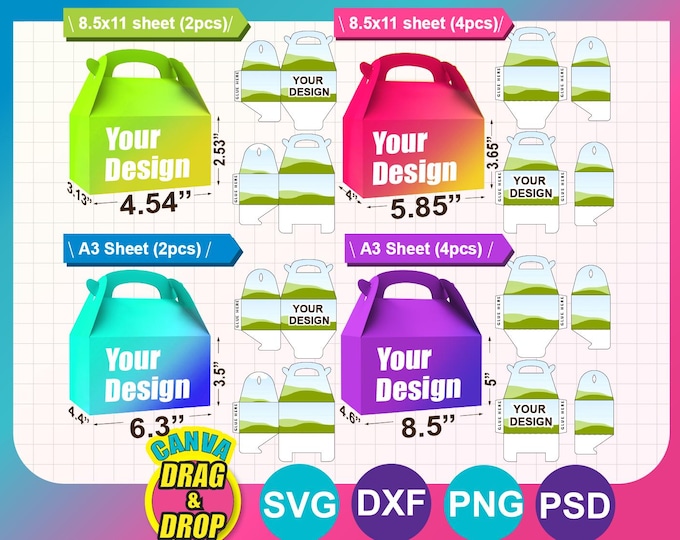 Sage Floral Gable Boxes - Set of 10 - Etsy