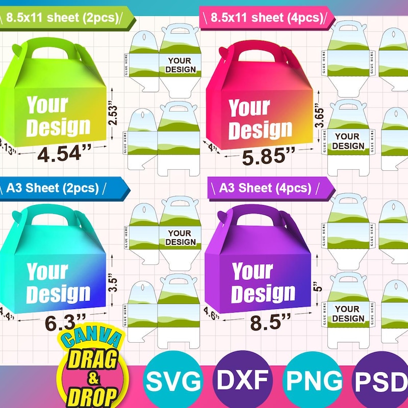 Svg 3d Cake Box - Etsy