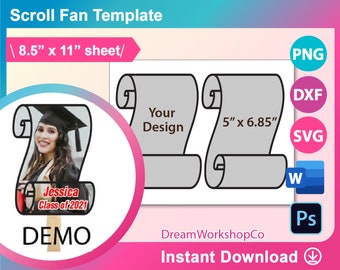 Scroll Fan Template PSD SVG DXF Ms Word Docx Canva Png - Etsy