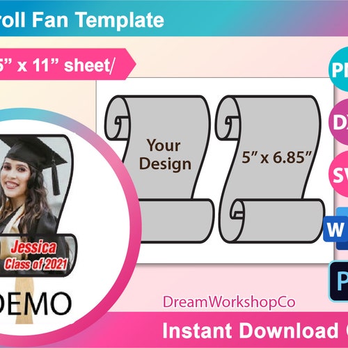 Graduation Stole Template Sheet SVG PNG PSD - Etsy