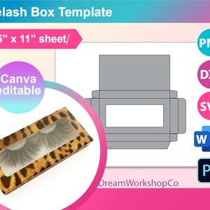 Eyelash Box Template: SVG, Canva, PSD, Docx (digital Download) - Etsy