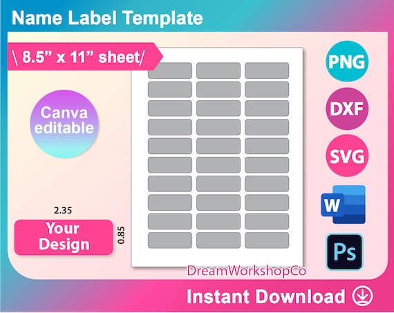 Sticker Template For Word