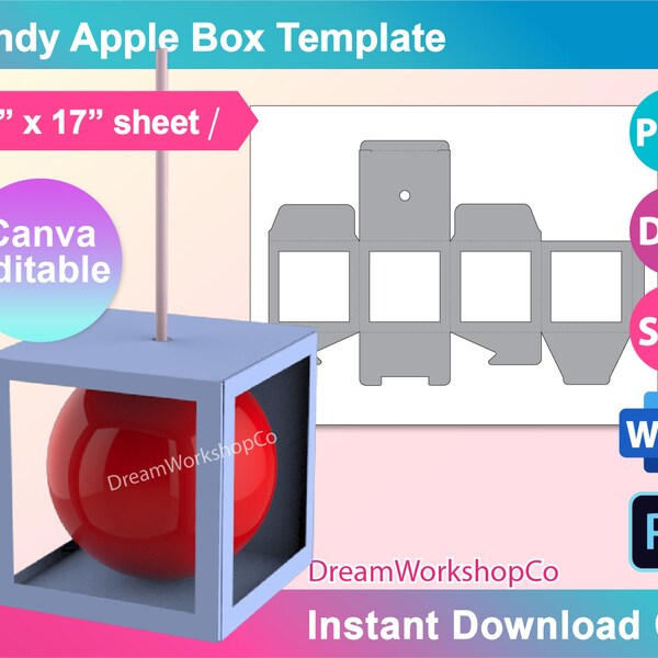 Caramel Apple Box Template - Etsy