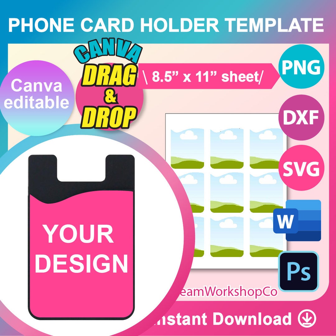 Phone Card Holder Template, Sublimation Design (digital Download) - Etsy