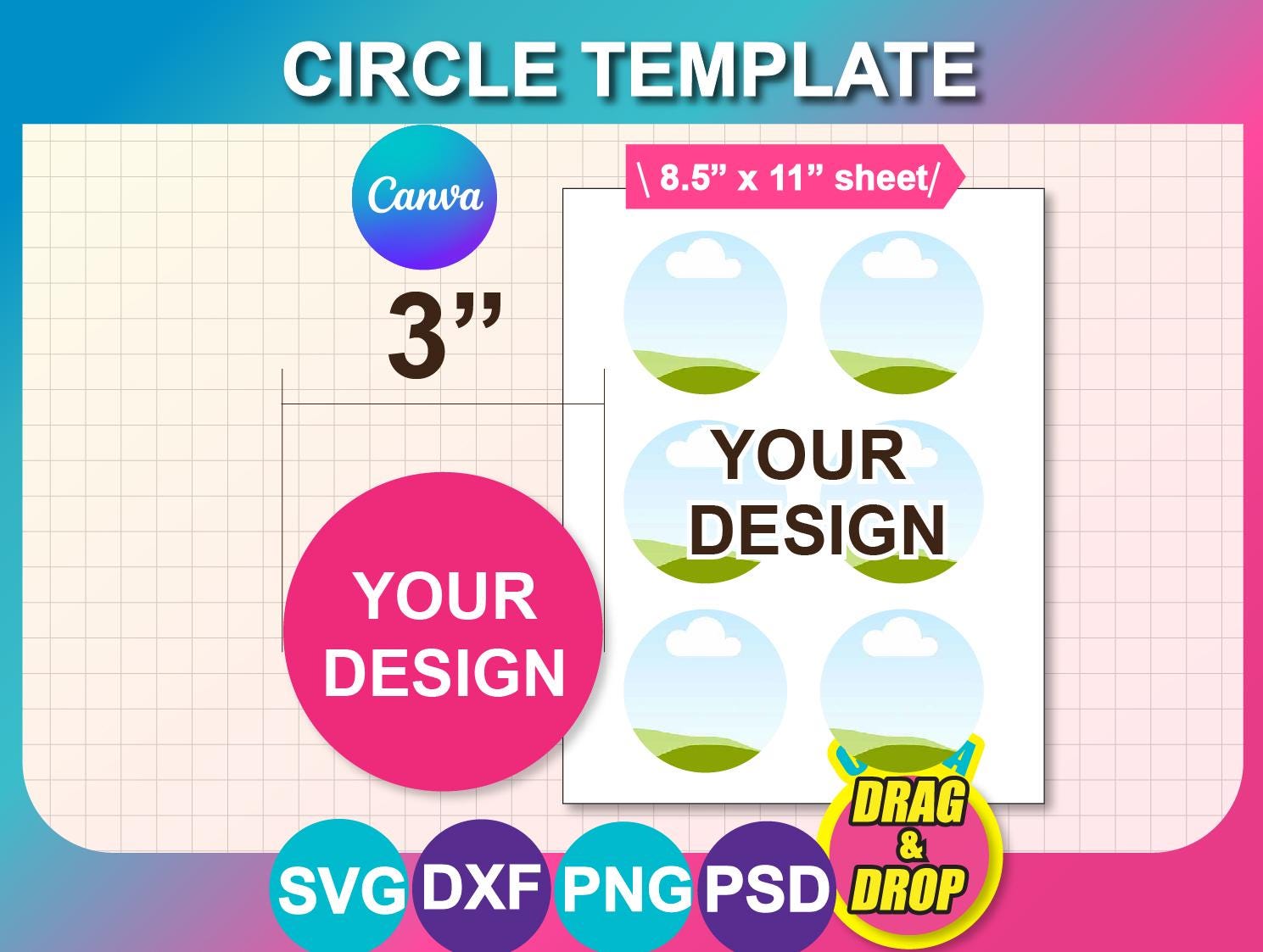 3inch Circle Template, Circle Label Template, Circe Label Template ...