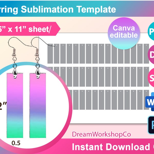 Rectangle Earring Svg - Etsy