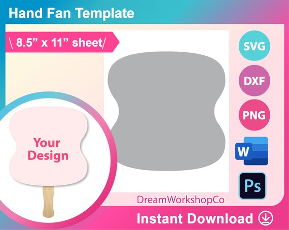 Hourglass Shape Fan Template PSD SVG DXF Ms Word Docx - Etsy