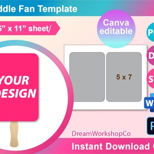 Rectangle Paddle Fan Template, Canva, PSD, SVG, DXF, Ms Word Docx, Png ...