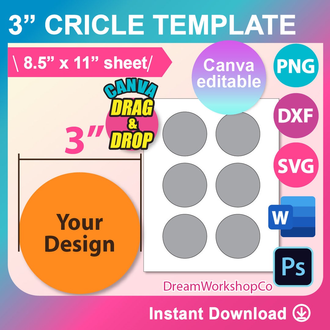 3inch Circle Template, Circle Label Template, Circe Label Template ...
