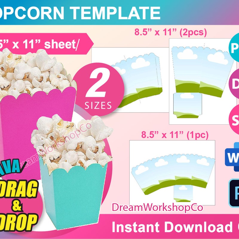 Popcorn Box - Etsy