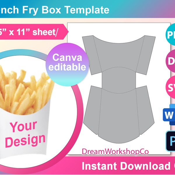 French Fries Box - Etsy