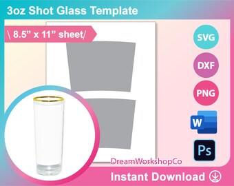 2oz Ceramic Shot Glass Template Sublimation Ms Word PSD | Etsy