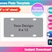 Car License Plate Sublimation Template: SVG, Canva, PNG, PSD (digital ...