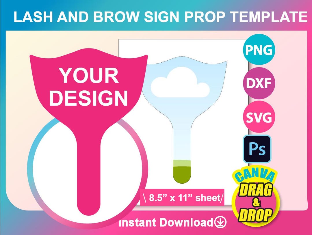 Lash and Brow Sign Prop Template SVG, Lash and Brow Photo Prop, Svg ...