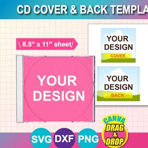Jewel Case CD Insert Template, Canva (svg, Png, Dxf) (instant Download ...