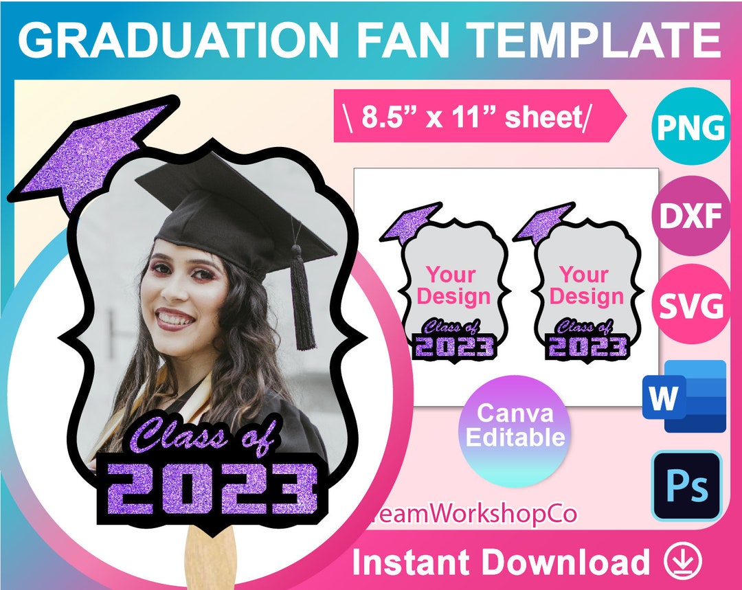 Graduation Fan Template Scroll Fan Template PSD SVG DXF - Etsy