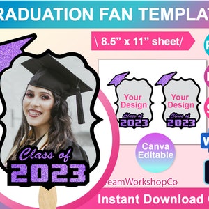 Graduation Fan Template Scroll Fan Template PSD SVG DXF - Etsy