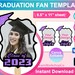 Graduation Fan Template Scroll Fan Template PSD SVG DXF - Etsy