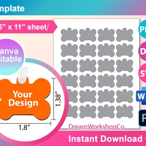 Bone Keychain Template, Bone Tag Template, Bone Tag SVG, Sublimation ...
