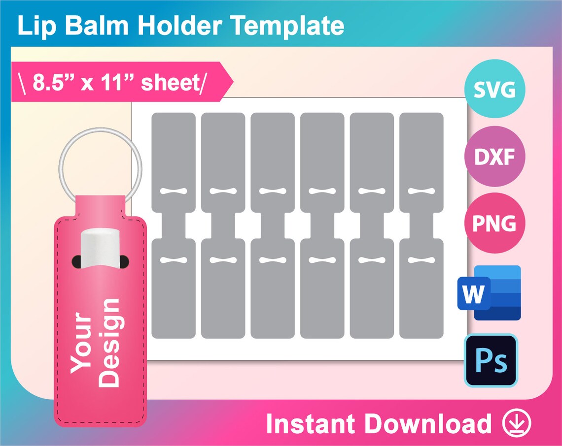 Lip Balm Holder Template Chapstick Sleeve Key Holder - Etsy