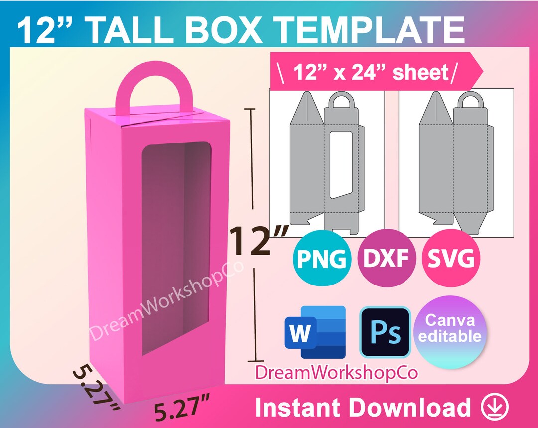 12" Tall Gable Box Template, 12inch Tall Gable Window Box, Box With ...