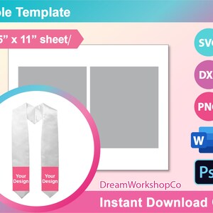 Stole Template Graduation Stole Template PSD SVG DXF Ms - Etsy