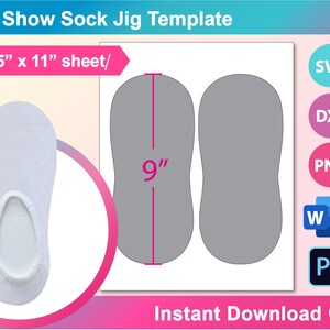 Sock Jig Template No Show Sock Jig Template Sublimation - Etsy
