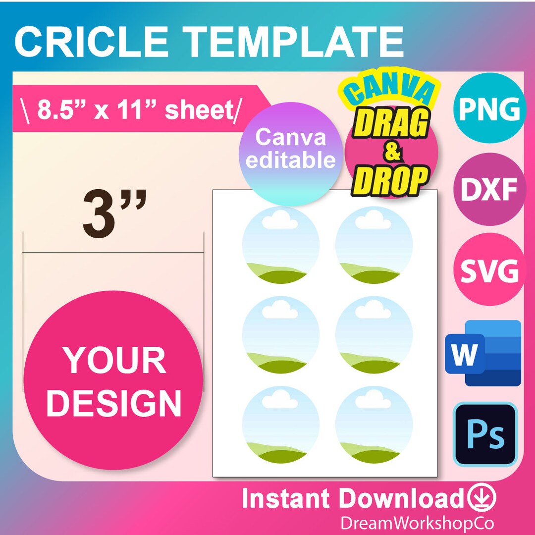 3inch Circle Template, Circle Label Template, Circe Label Template ...