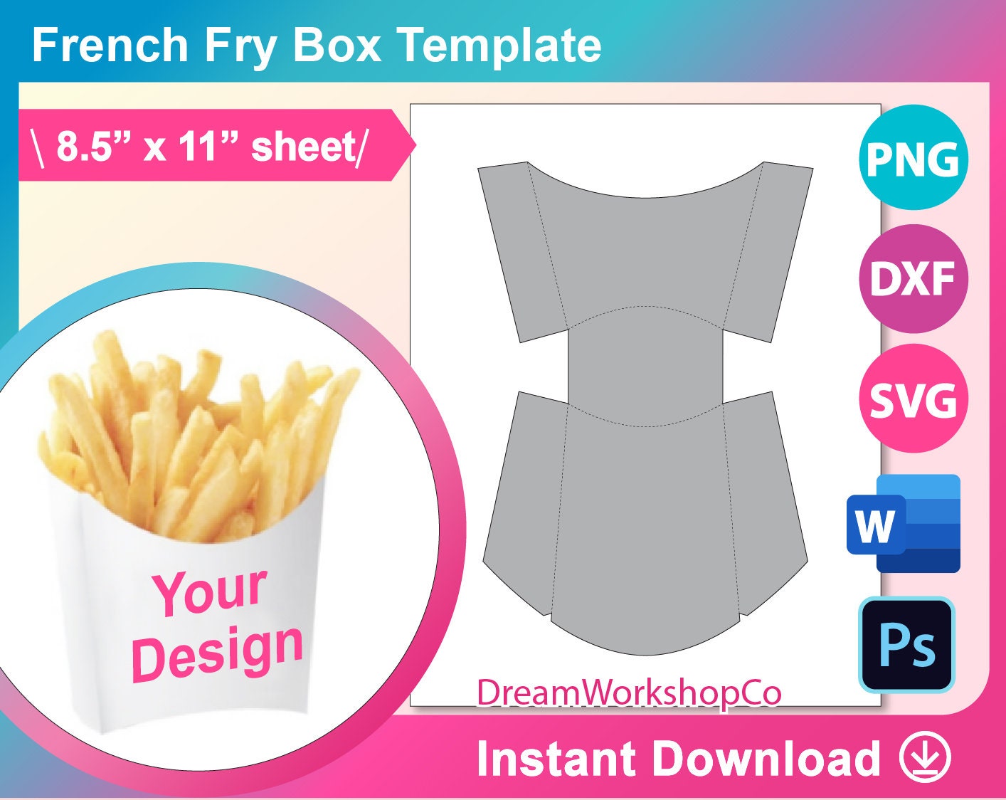 Paper & Party Supplies Paper SVG Snack Box Template Psd Printable Ms ...