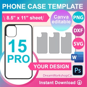 Phone Case 15 Pro Template, Phone Case Template for Sublimation, SVG ...
