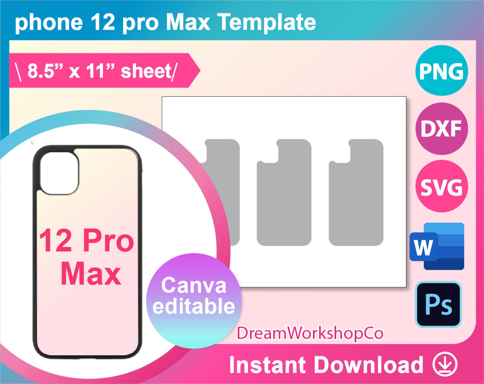 Phone Case 12 Pro Max Template Phone Case Template for - Etsy