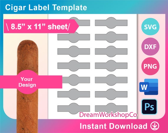 Cigar Wrapper Template Cigar Label Template SVG Canva DXF - Etsy
