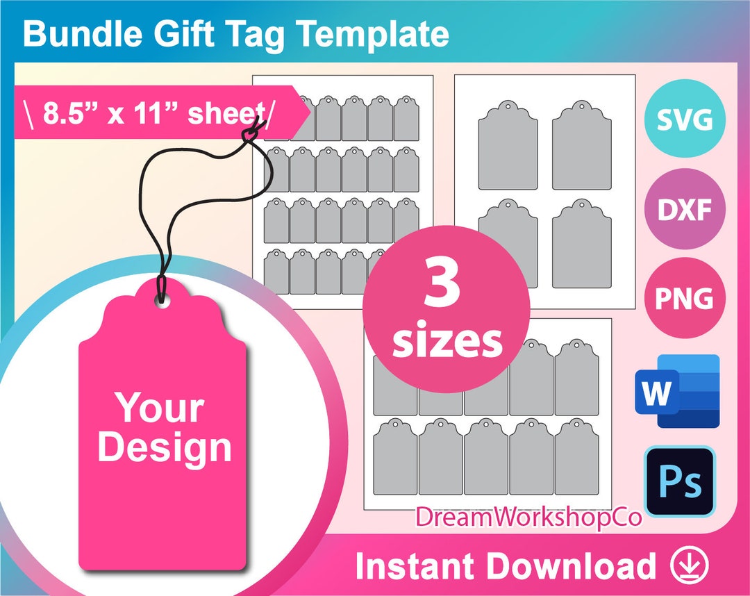 Bundle Gift Tag Template, Wedding Tag Template, Blank Template ...