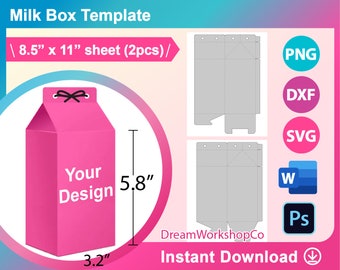 Milk Carton Printable Template - Etsy