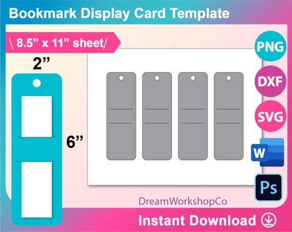 Bookmark Display SVG Bookmark Display Template Bookmark - Etsy Australia