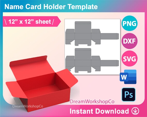 Business Card Box Template Business Card Template Blank | Etsy