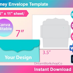 Money Envelope Template, Ms Word, PSD, PNG, SVG, Dxf, 8.5x11 Sheet ...