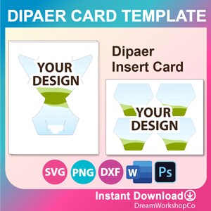 Diaper Card Template With Insert, SVG, DXF, Canva, Ms Word Docx, Png ...
