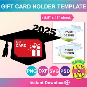 Graduation Gift Card Holder Template, Canva, PSD, SVG, DXF, Png, Ms ...