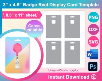 Badge Reel Card Badge Reel Display Card Packaging Cards - Etsy