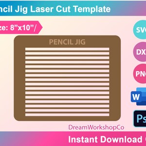 Pencil Jig Laser, Pencil Jig Template, SVG, DXF, Ms Word Docx, Png, Psd ...