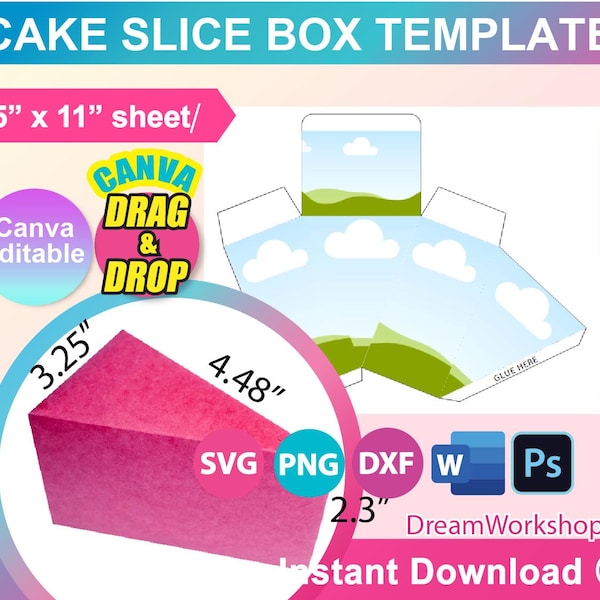 Cake Box Svg - Etsy