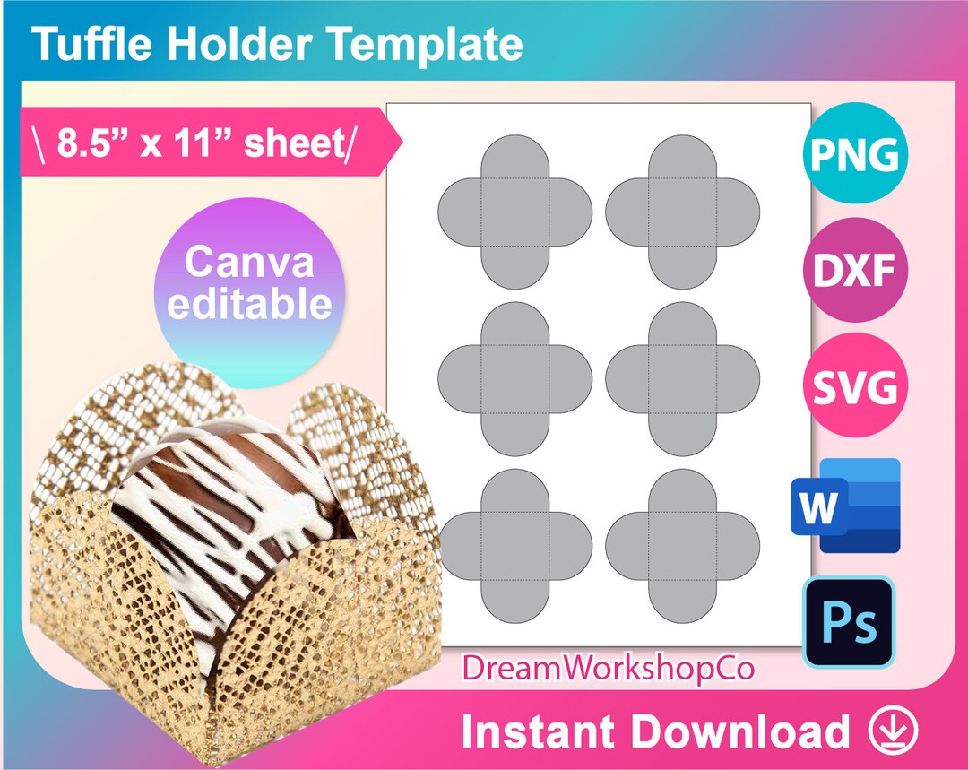 Truffle Holder Template SVG DXF Canva Ms Word Docx Png - Etsy
